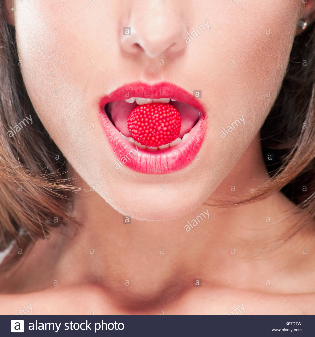 Red Lips Close Up Of Mouth Stock Photos & Red Lips Close Up Of Mouth ...