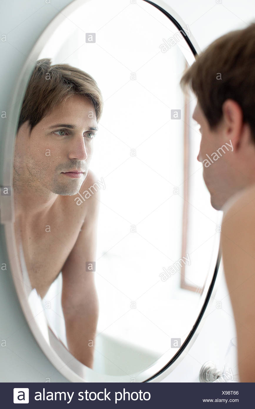 Self Reflection Mirror Face High Resolution Stock Photography and ...