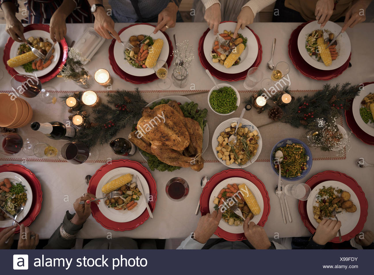 Family Eating Christmas Dinner Stock Photos & Family Eating Christmas ...