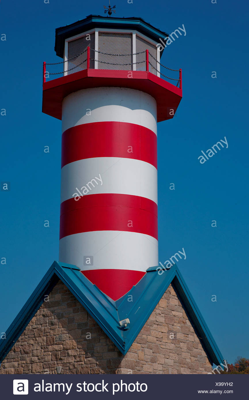 Grafton Illinois Red And White Striped Lighthouse High Resolution Stock ...