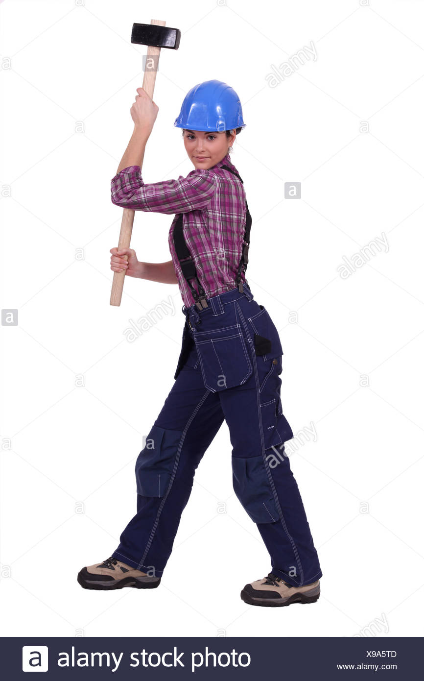 Woman Sledge Construction Stock Photos & Woman Sledge Construction ...
