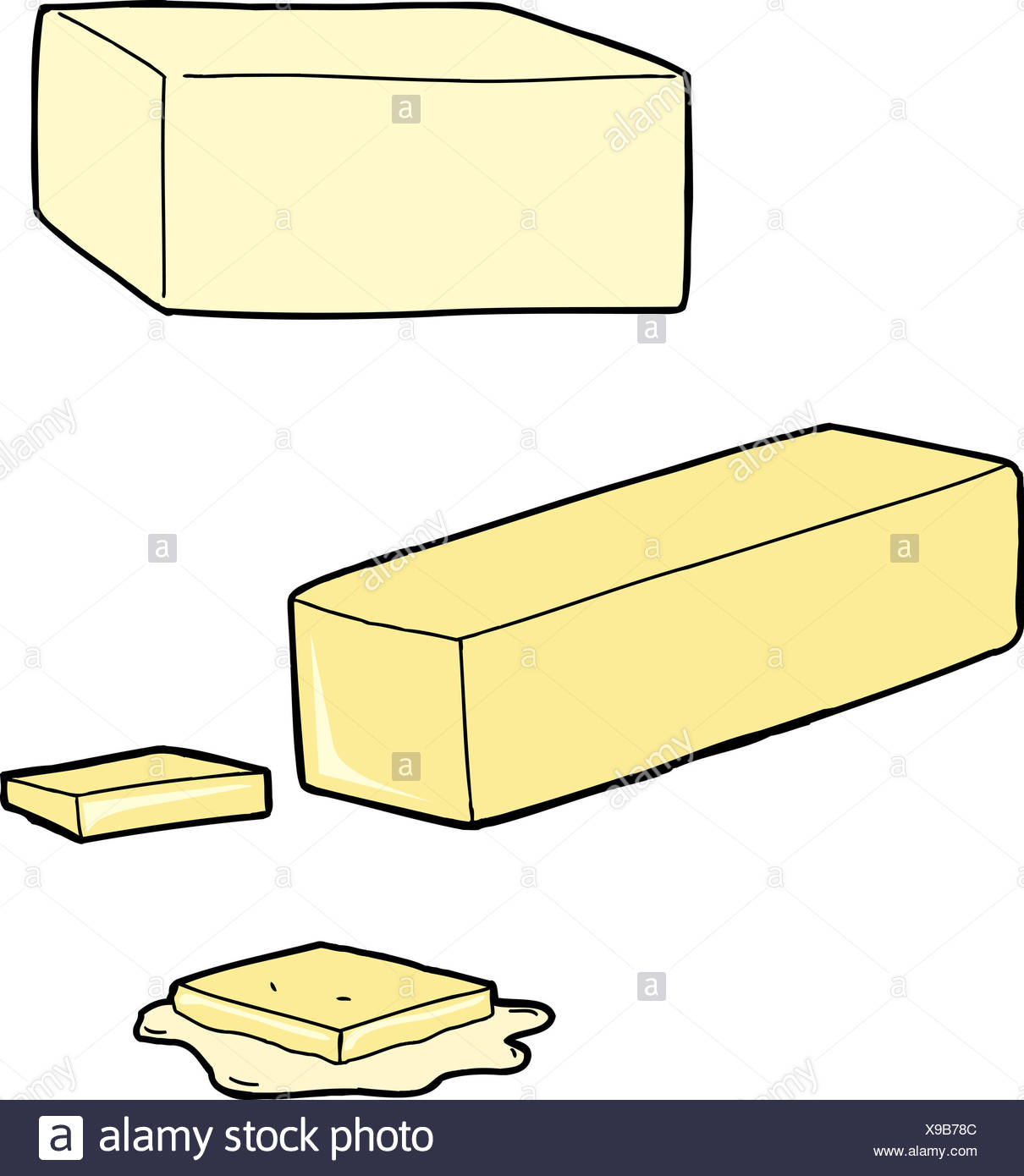 Freehand Drawn Cartoon Butter High Resolution Stock Photography and ...