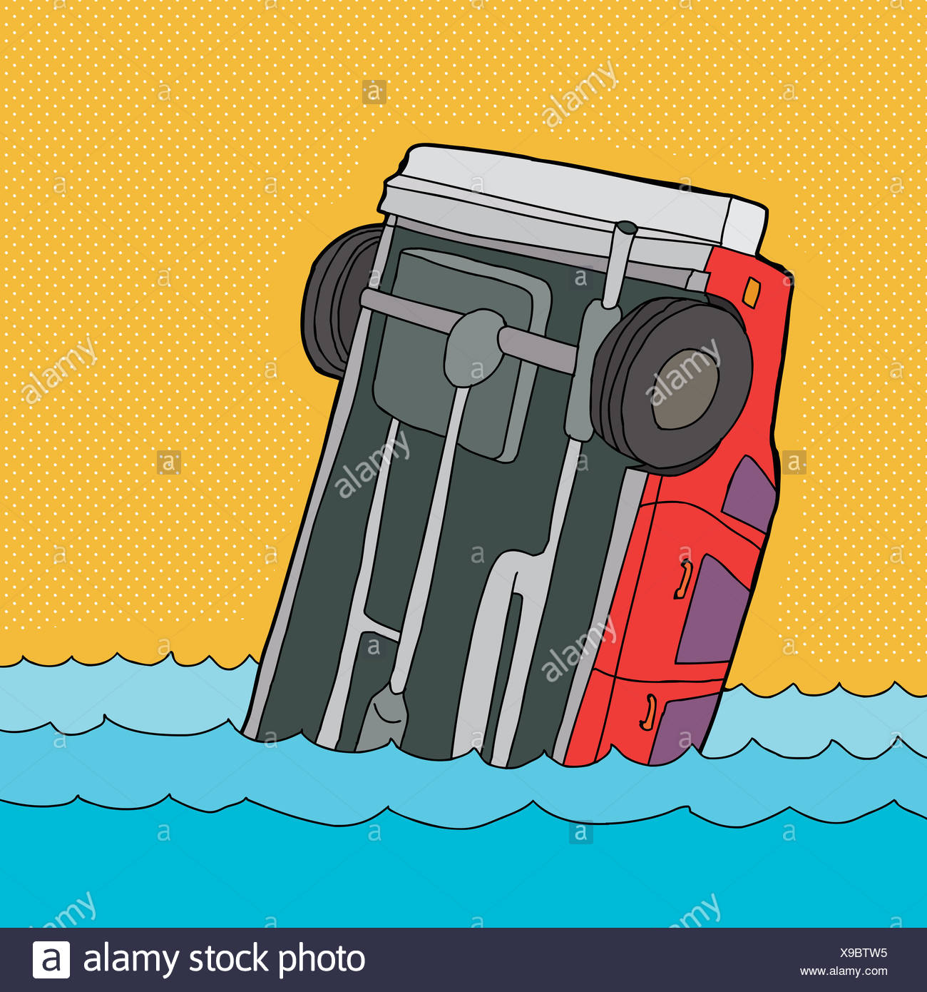 Cartoon Crash Car Stock Photos & Cartoon Crash Car Stock Images - Alamy