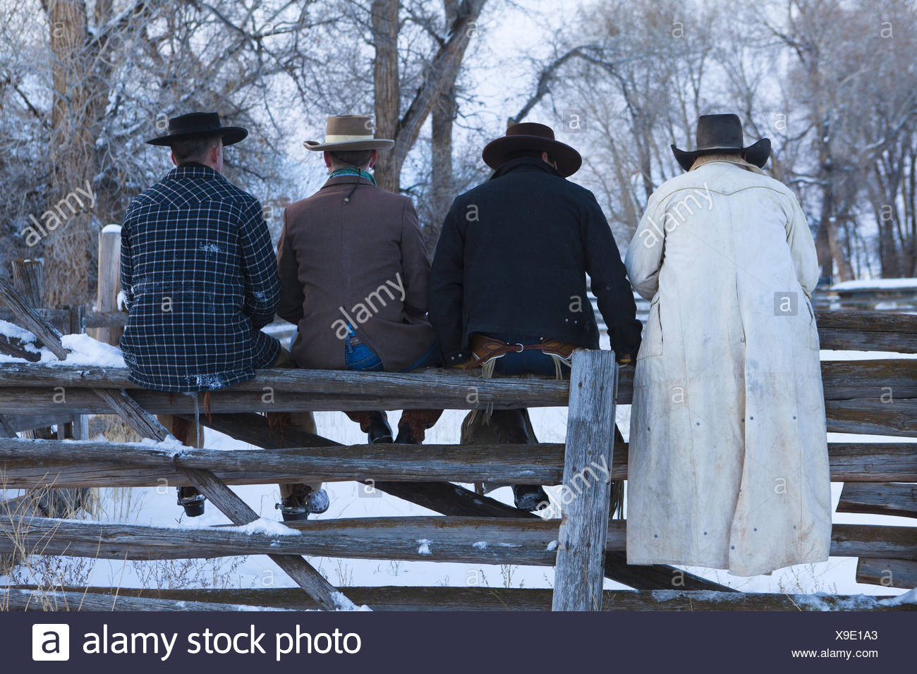 Cowboys Sitting On Fence High Resolution Stock Photography and Images ...
