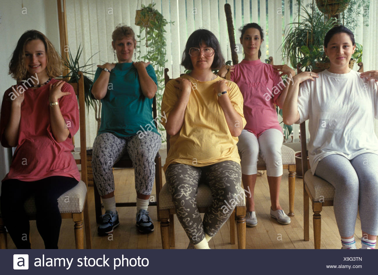 Pregnant Woman Exercise Class Group High Resolution Stock Photography ...