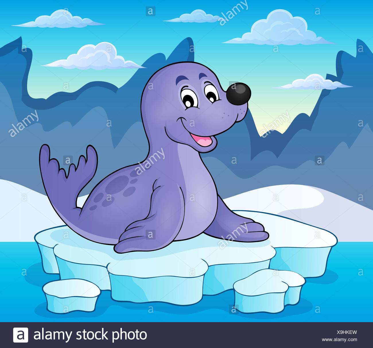 Seal Illustration Winter Stock Photos & Seal Illustration Winter Stock ...