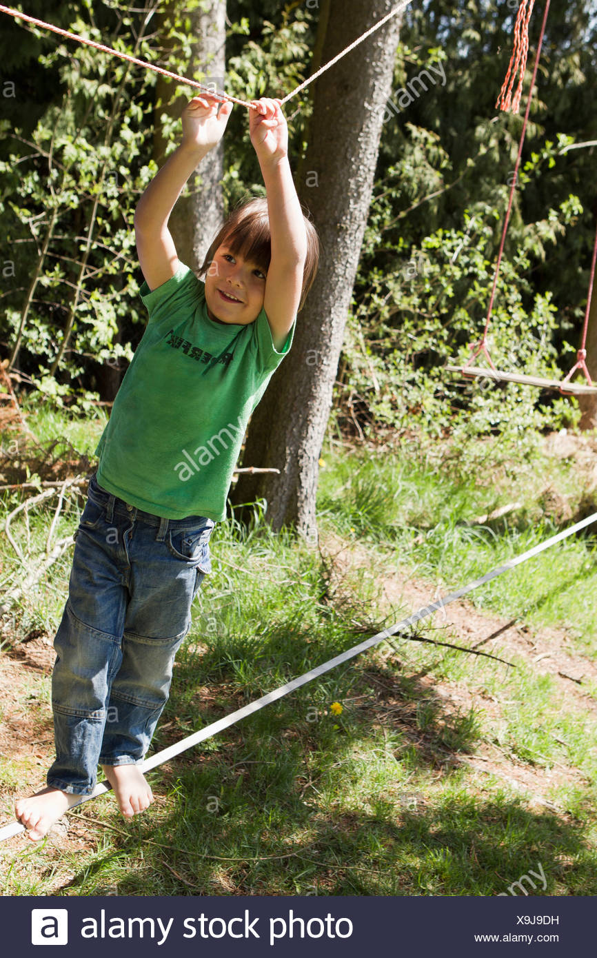 Tightrope Walking Or Funambulism At High Resolution Stock Photography ...