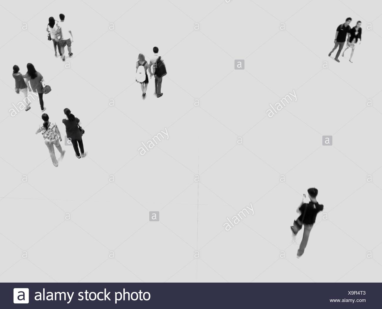 Group Of People Walking High Angle Stock Photos & Group Of People ...