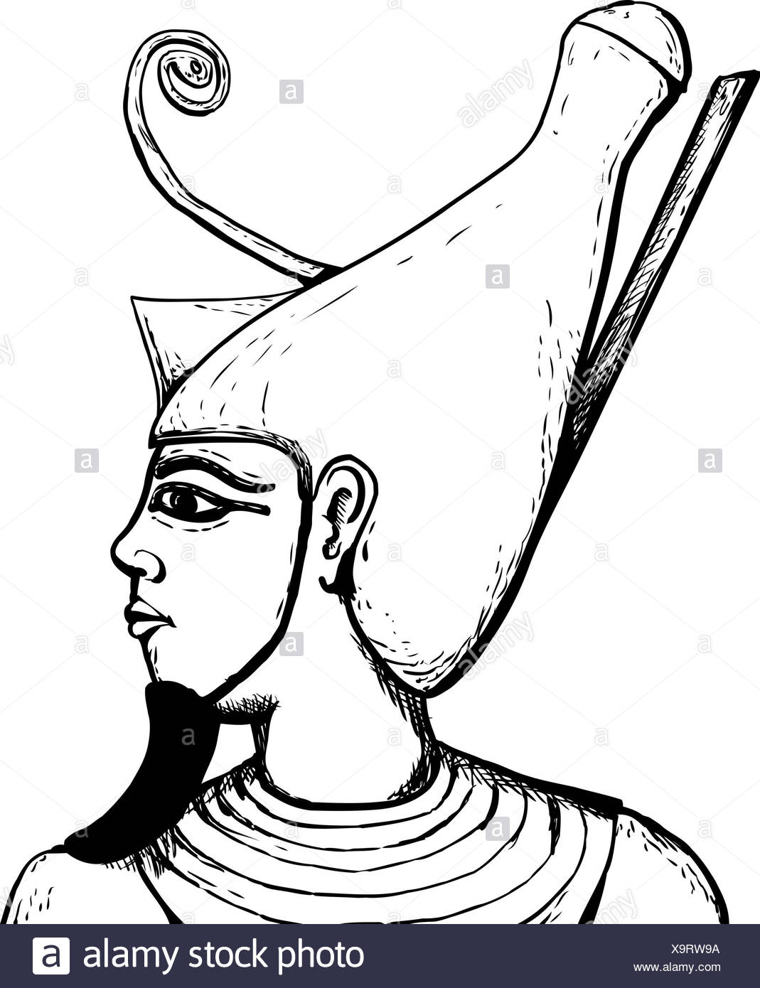 Outline Illustration Ancient Egyptian God High Resolution Stock ...