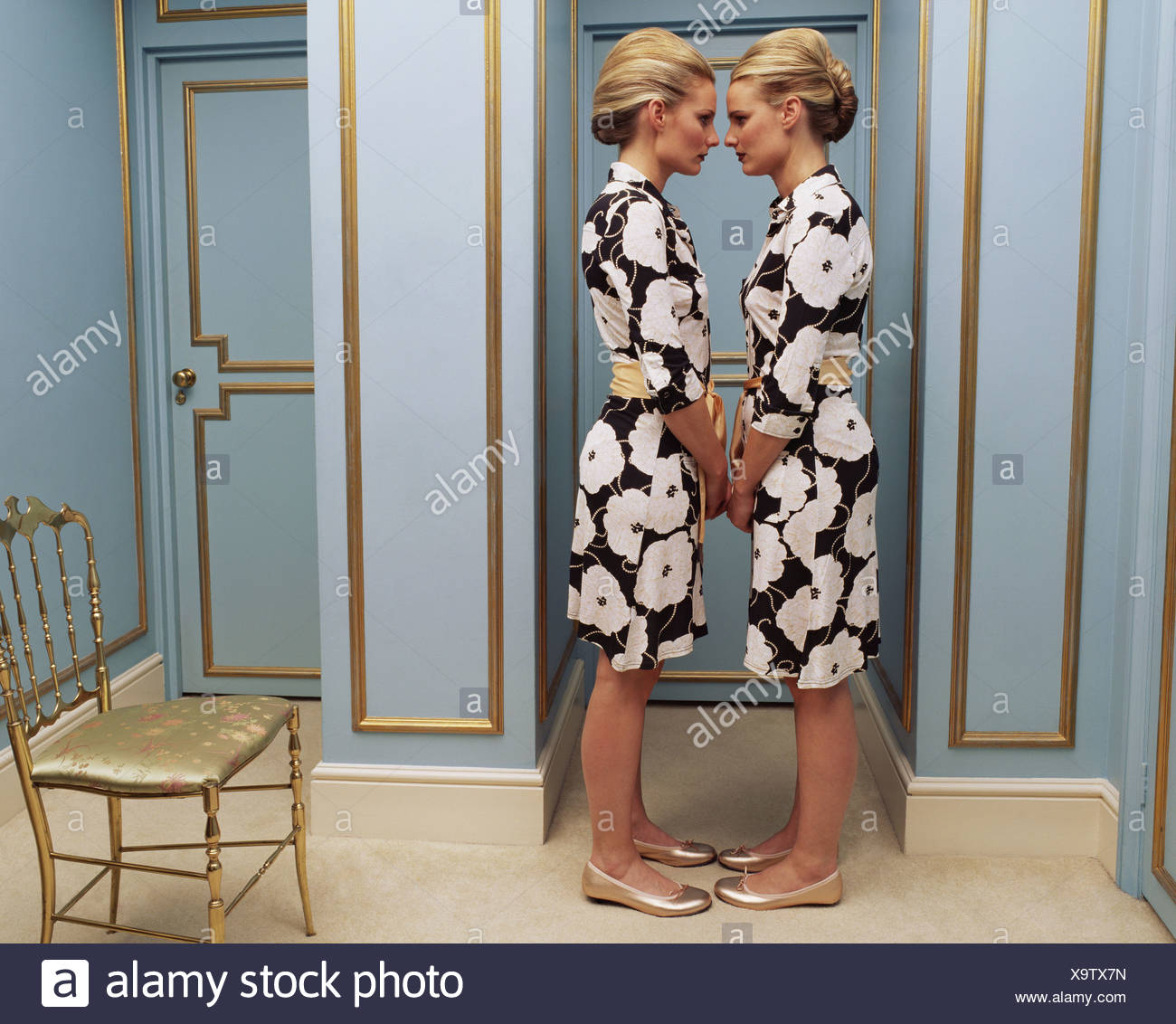 Identical Twins Black And White High Resolution Stock Photography and ...
