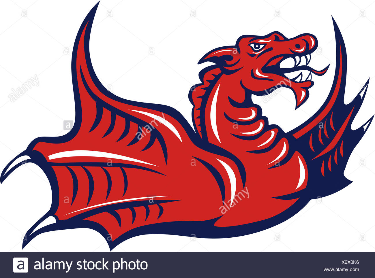 Chinese Red Dragon Angry Isolated Stock Photos & Chinese Red Dragon ...