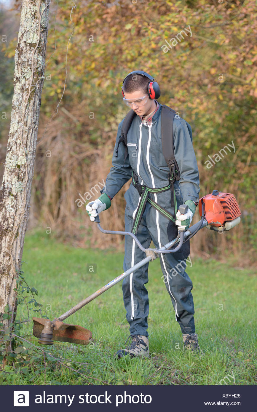 Strimmer Strimming Grass Cutting Stock Photos & Strimmer Strimming ...