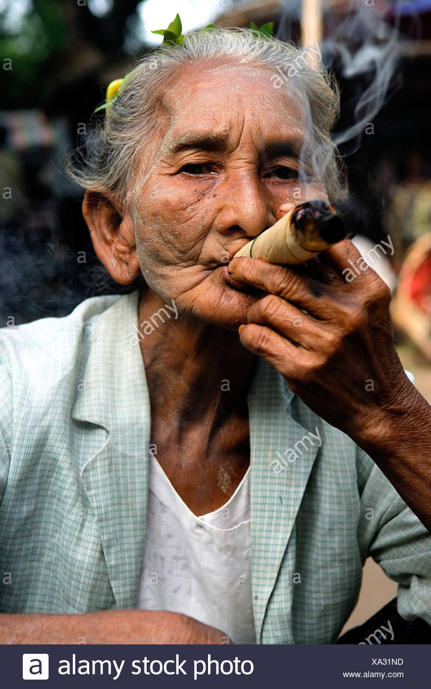 Old Woman Smoking Cheroot Burmese High Resolution Stock Photography and ...