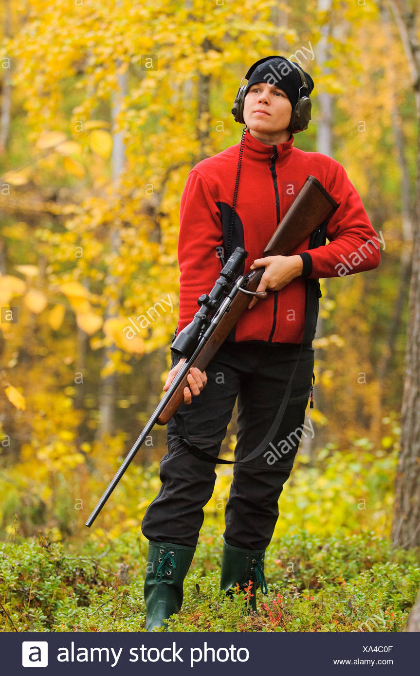 Hunter Standing In Forest Stock Photos & Hunter Standing In Forest ...