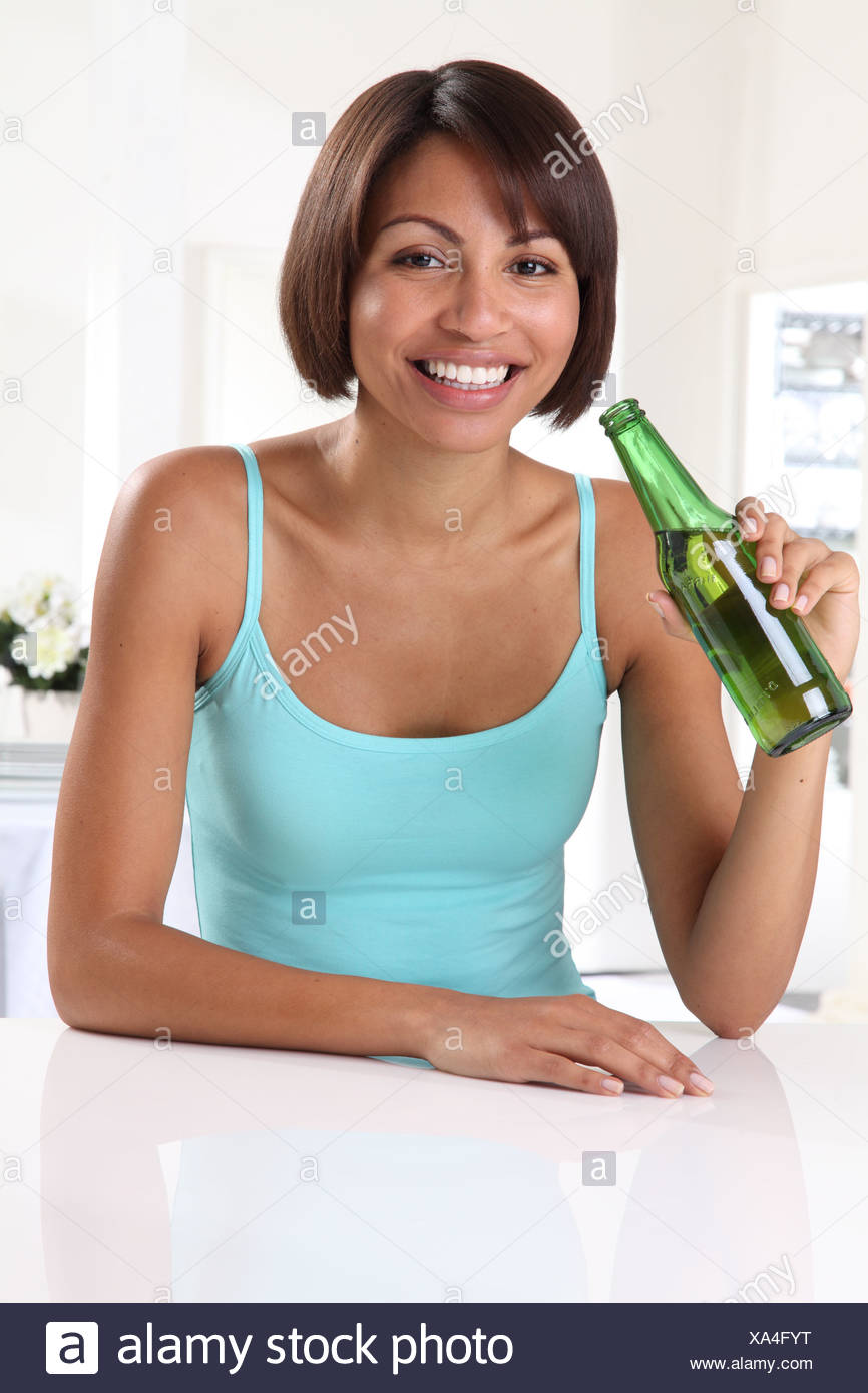 Woman Drinking From Bottle Alcohol High Resolution Stock Photography ...