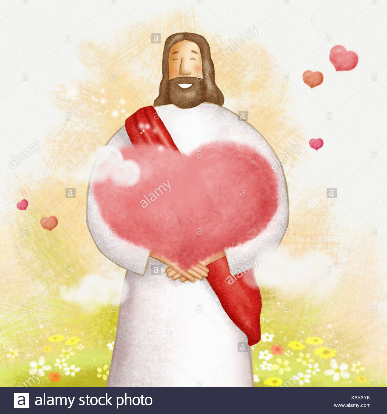 Jesus Christ Holding Heart Shape High Resolution Stock Photography and ...