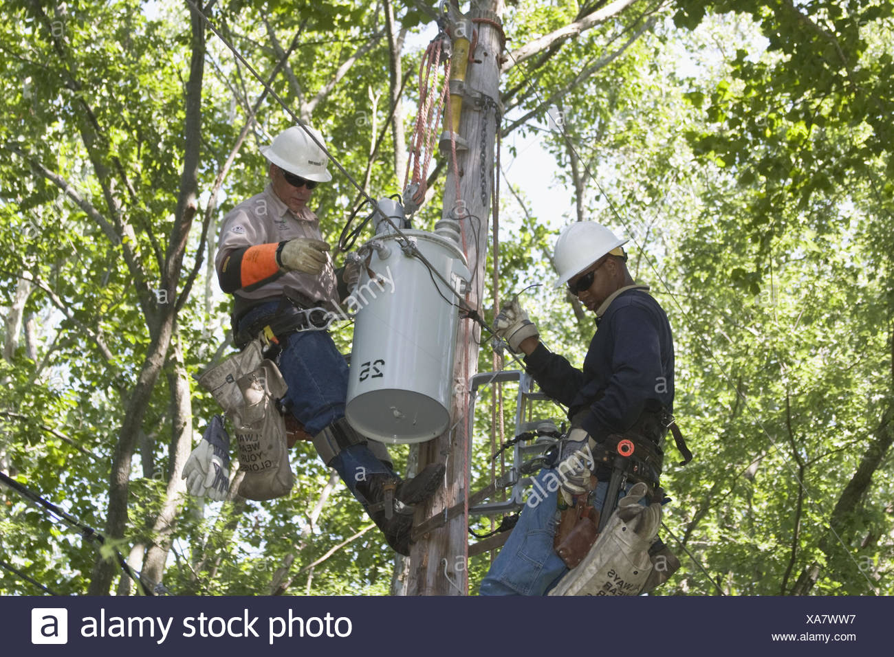 Lineman Working Overhead High Resolution Stock Photography and Images ...