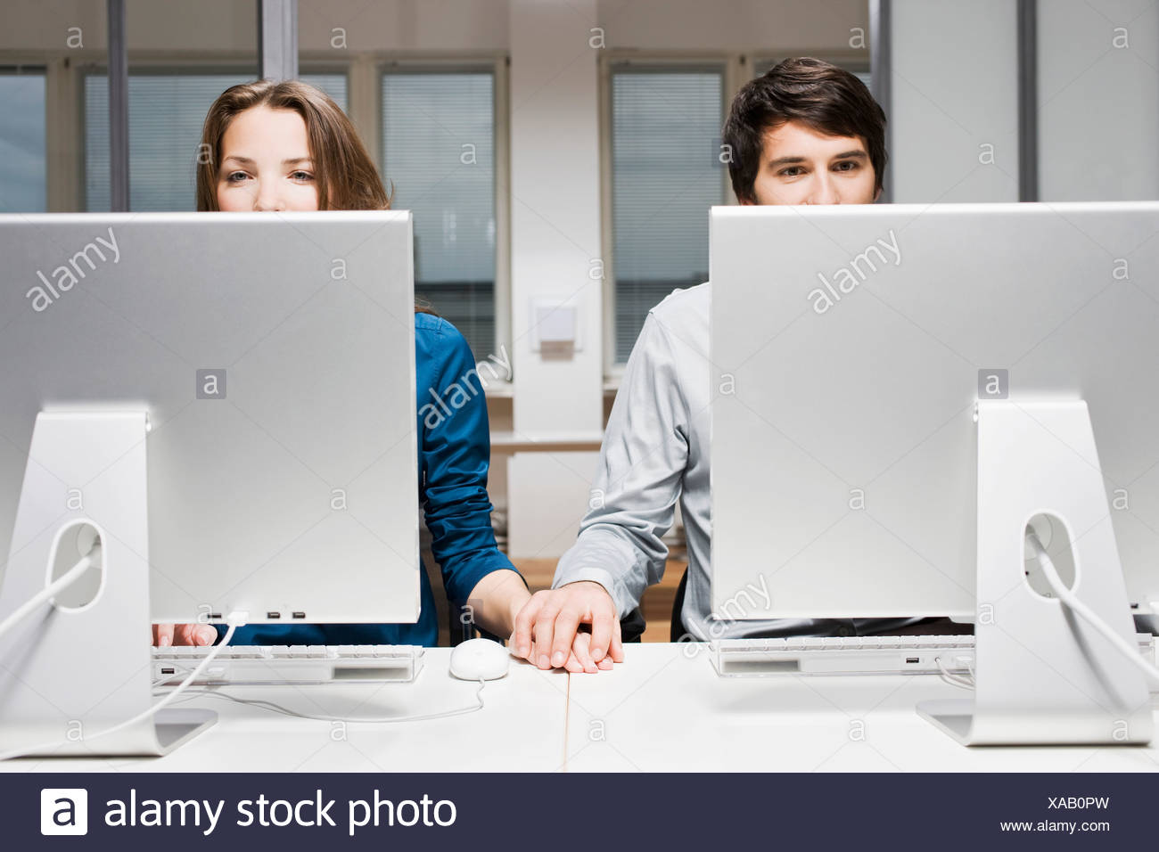 Behind Computer / Woman Using Computer Stock Photos - Image: 8150603 ...