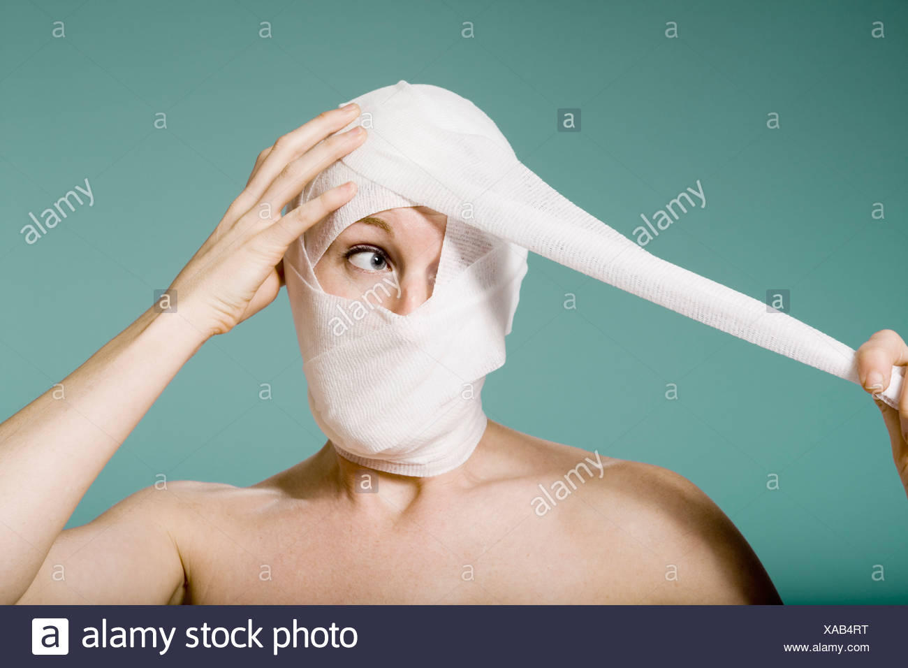 Woman Head Wrapped In Bandage High Resolution Stock Photography and ...