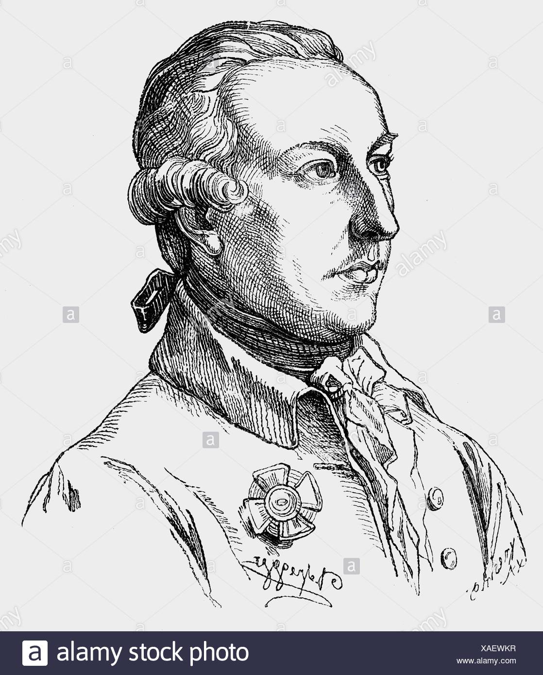 Portrait Emperor Joseph Ii 1741 1790 High Resolution Stock Photography ...