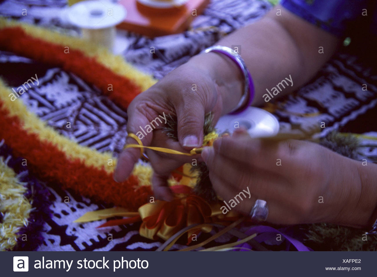 Lei Maker At Lei Day Craft Booth High Resolution Stock Photography and ...
