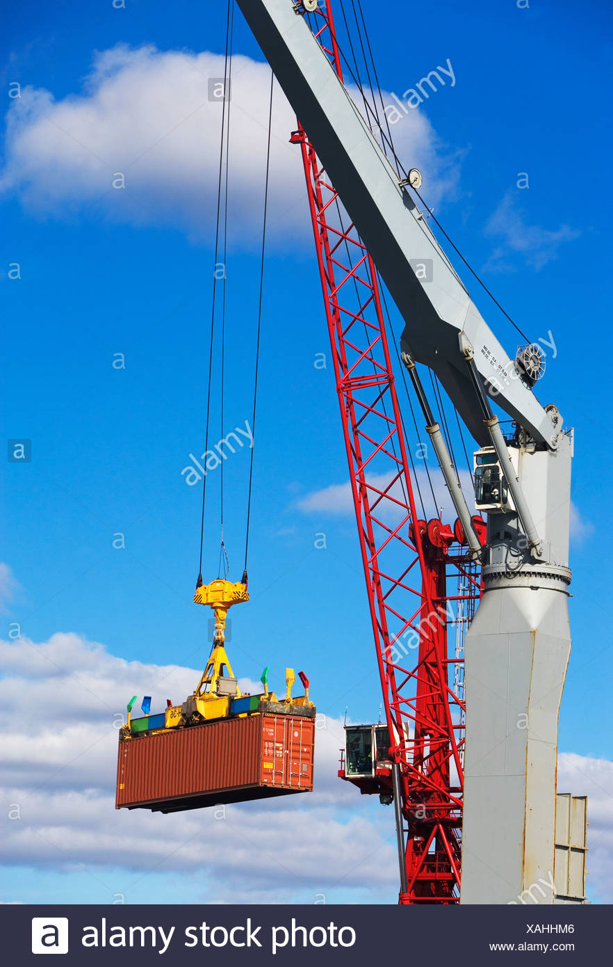 Crane Lifting Shipping Container High Resolution Stock Photography and ...