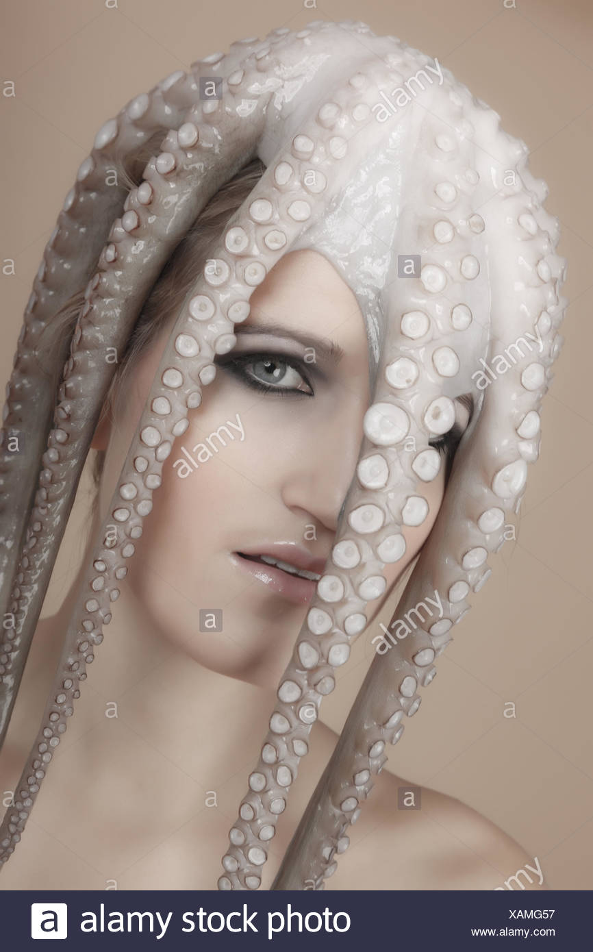 Young Woman Octopus On Head High Resolution Stock Photography and ...
