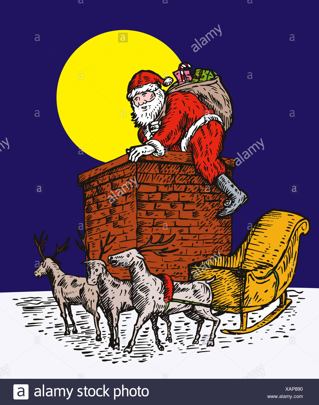 Chimney Santa Stock Photos & Chimney Santa Stock Images - Alamy