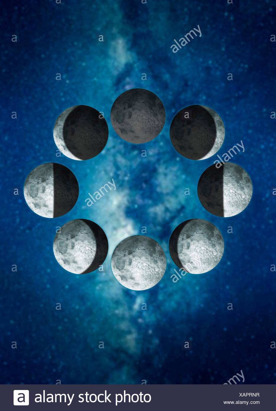 Phases Of The Moon Illustration High Resolution Stock Photography and ...