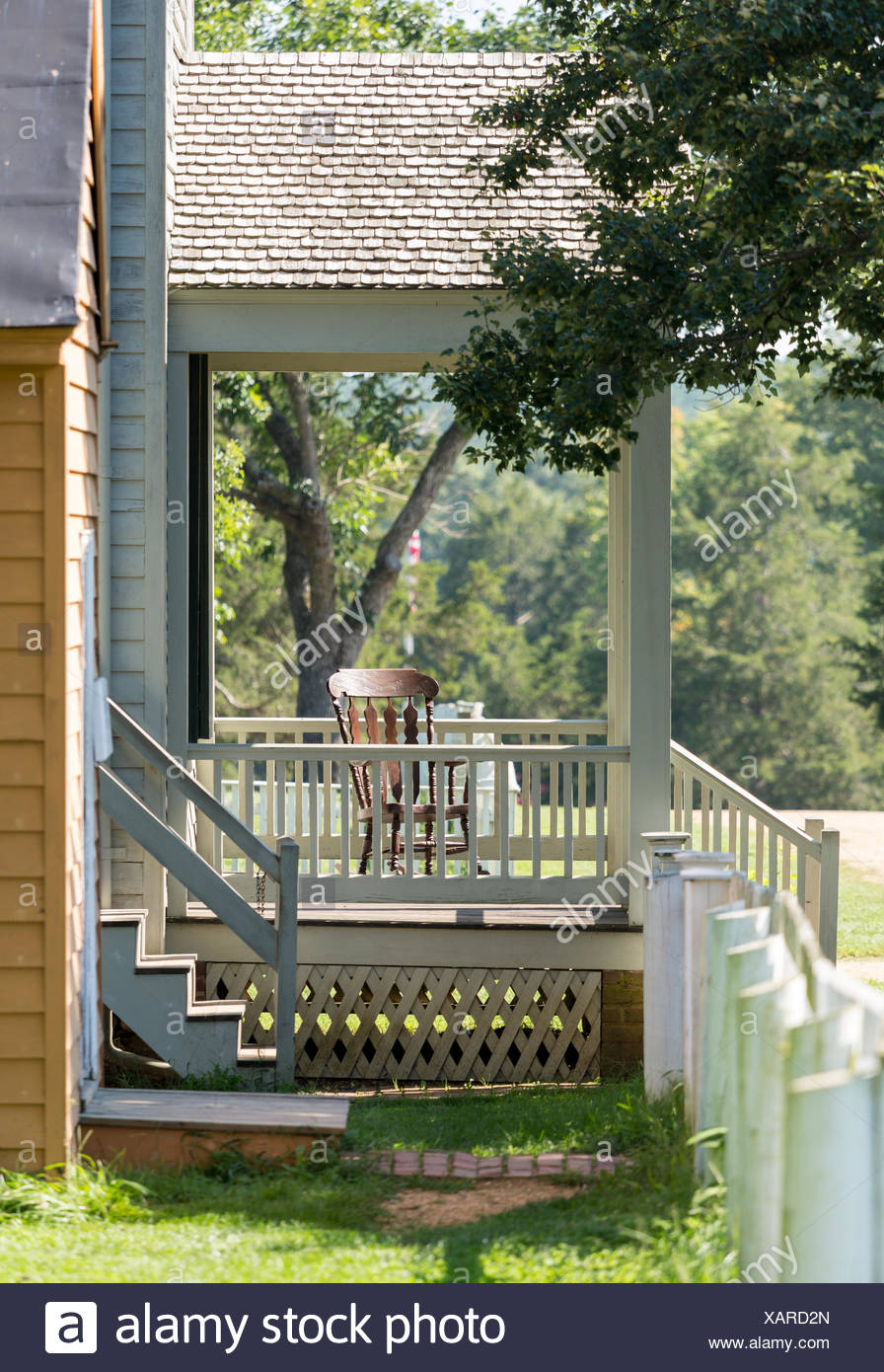 Rocking Chair On Porch Old Stock Photos & Rocking Chair On Porch Old ...