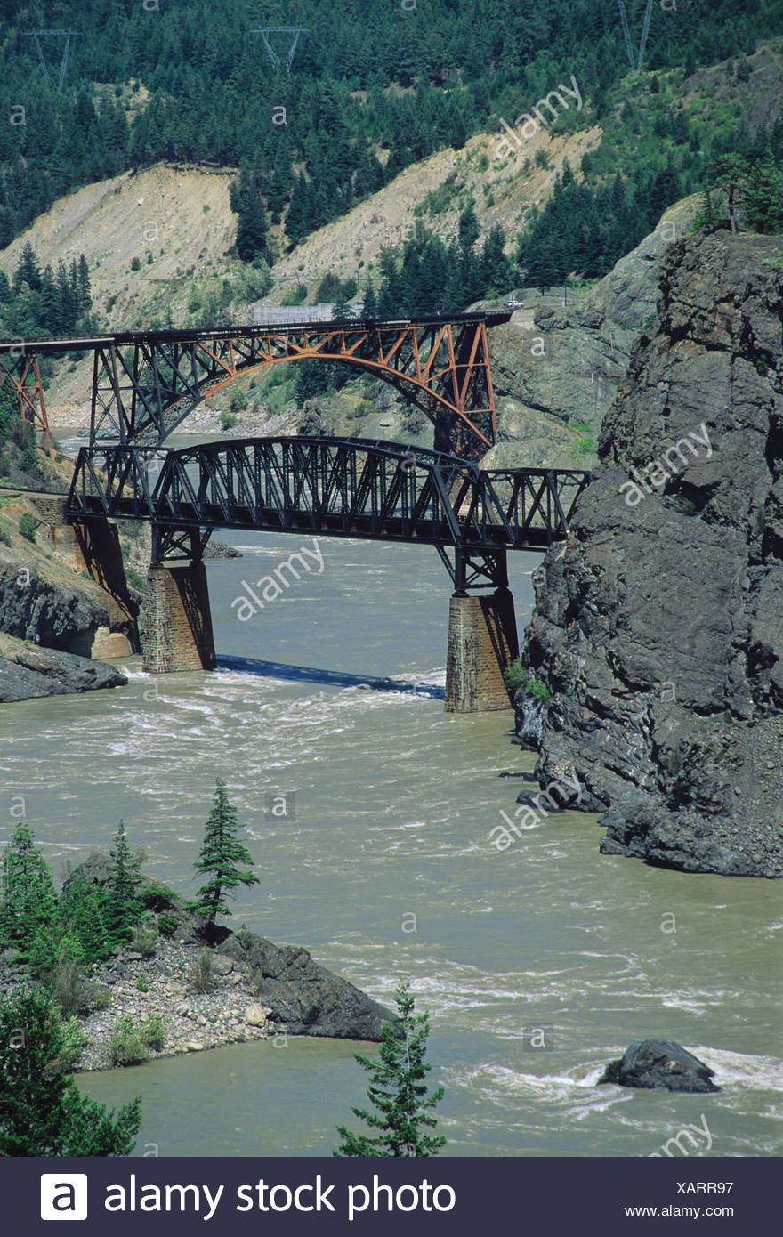 Fraser River And Railway Bridge Stock Photos & Fraser River And Railway ...
