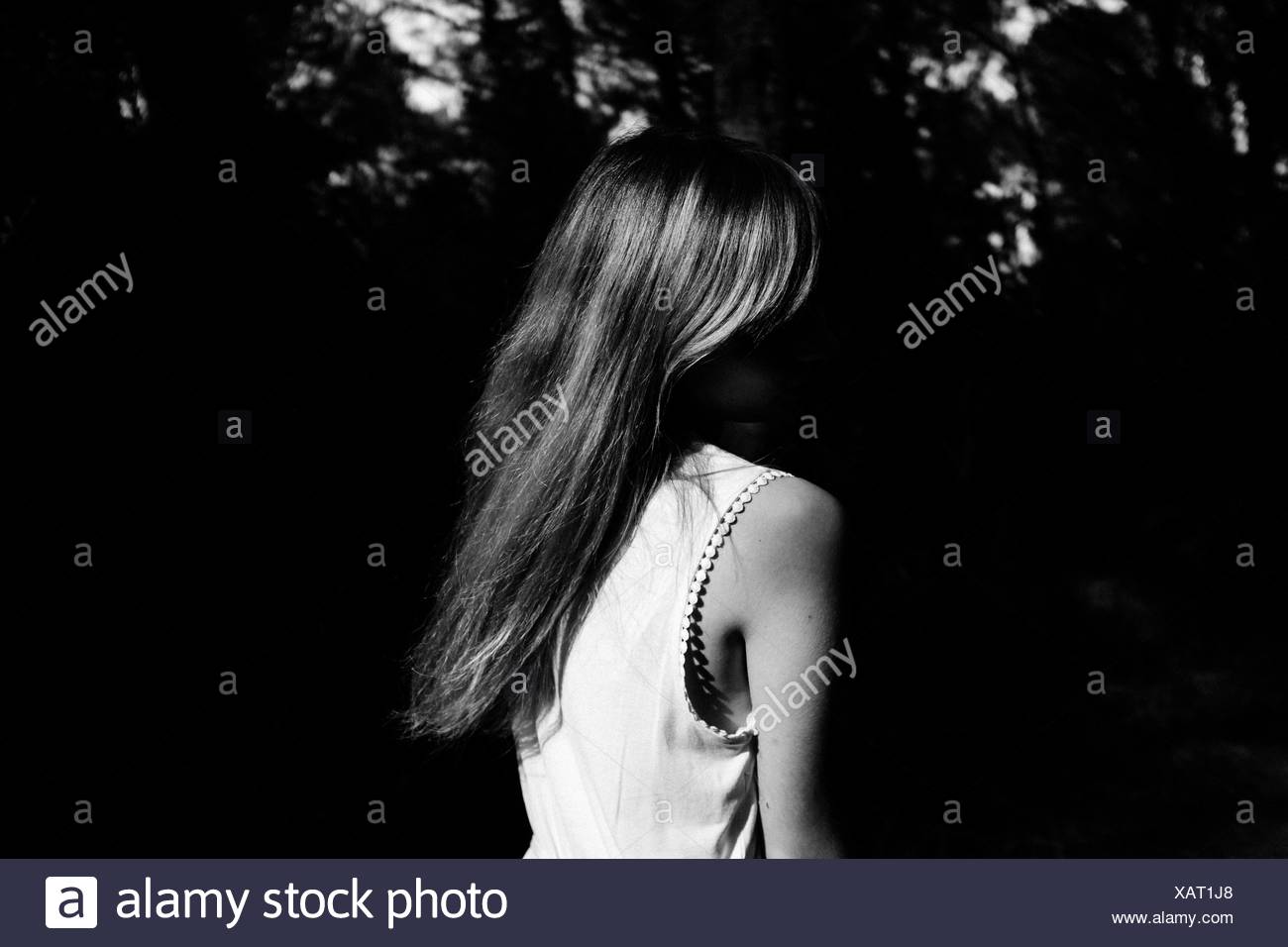 Blonde Woman Rear View Outdoors High Resolution Stock Photography and ...