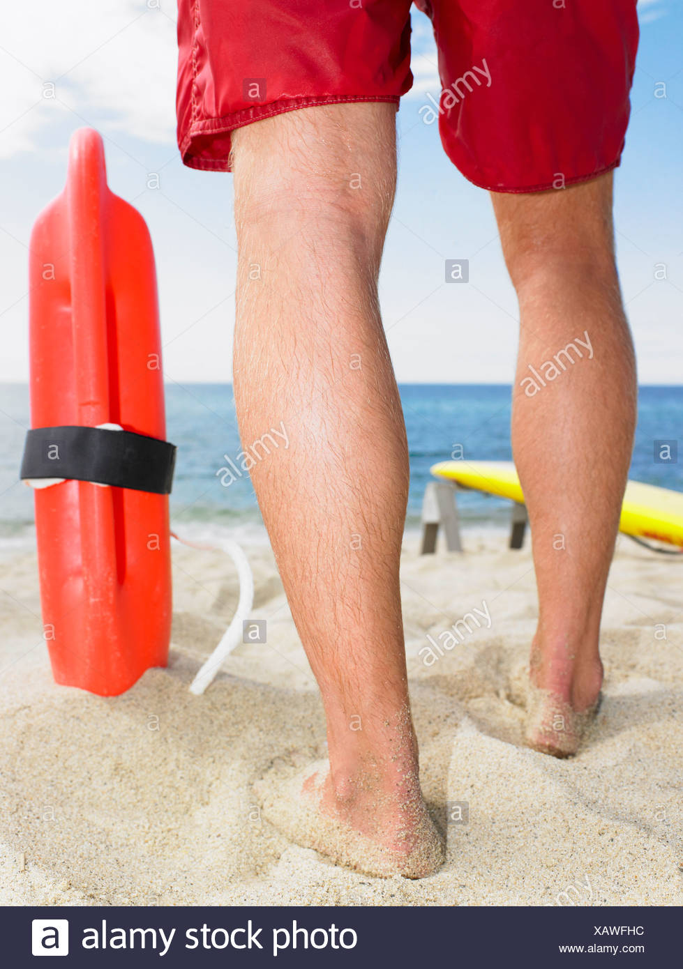 Rear View Of Lifeguard On Beach High Resolution Stock Photography and ...
