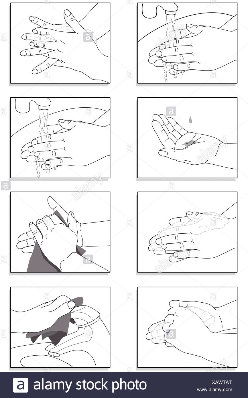 Hand Washing Drawing High Resolution Stock Photography and Images - Alamy