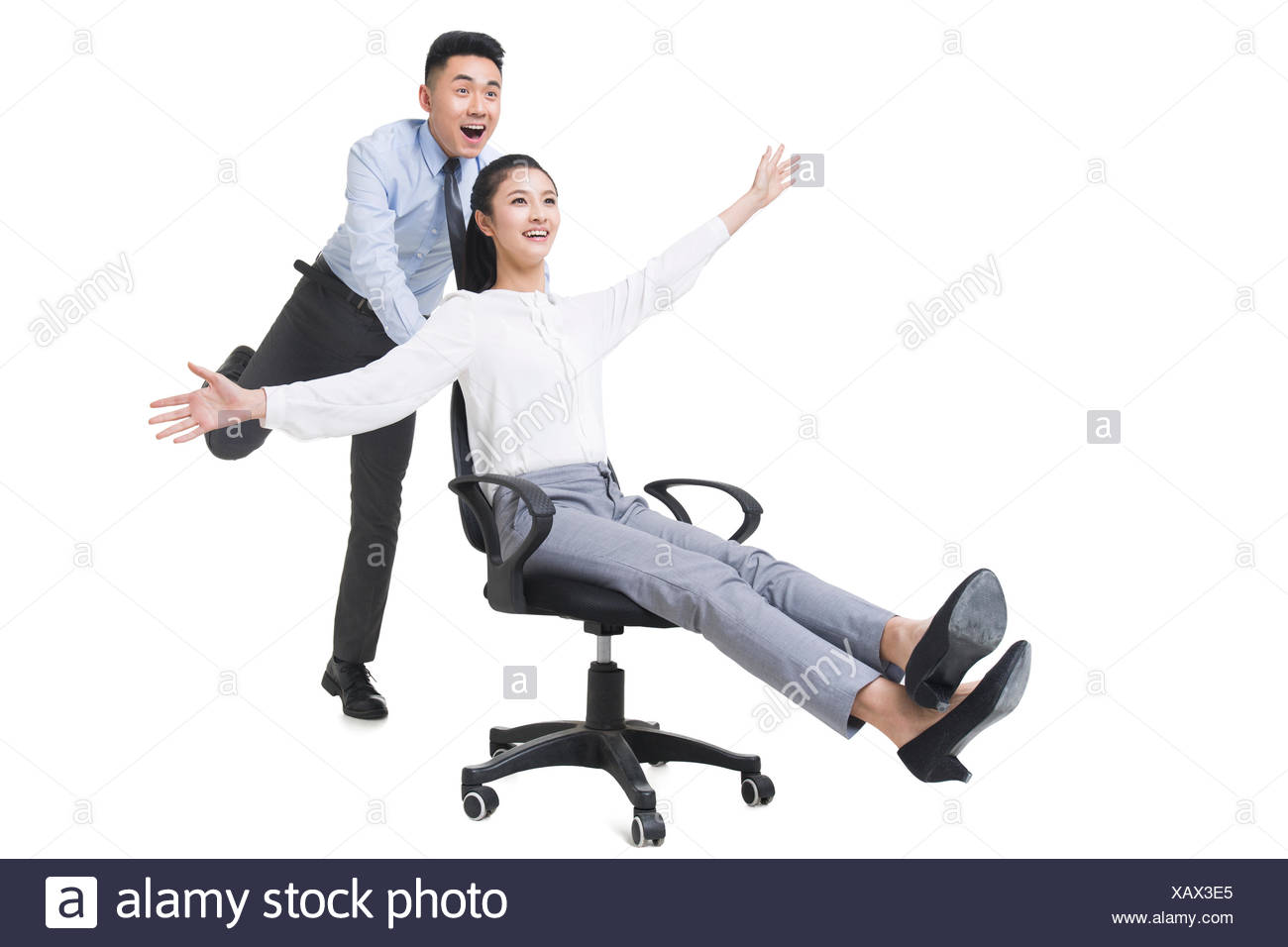 Office Chair Pushing High Resolution Stock Photography and Images - Alamy