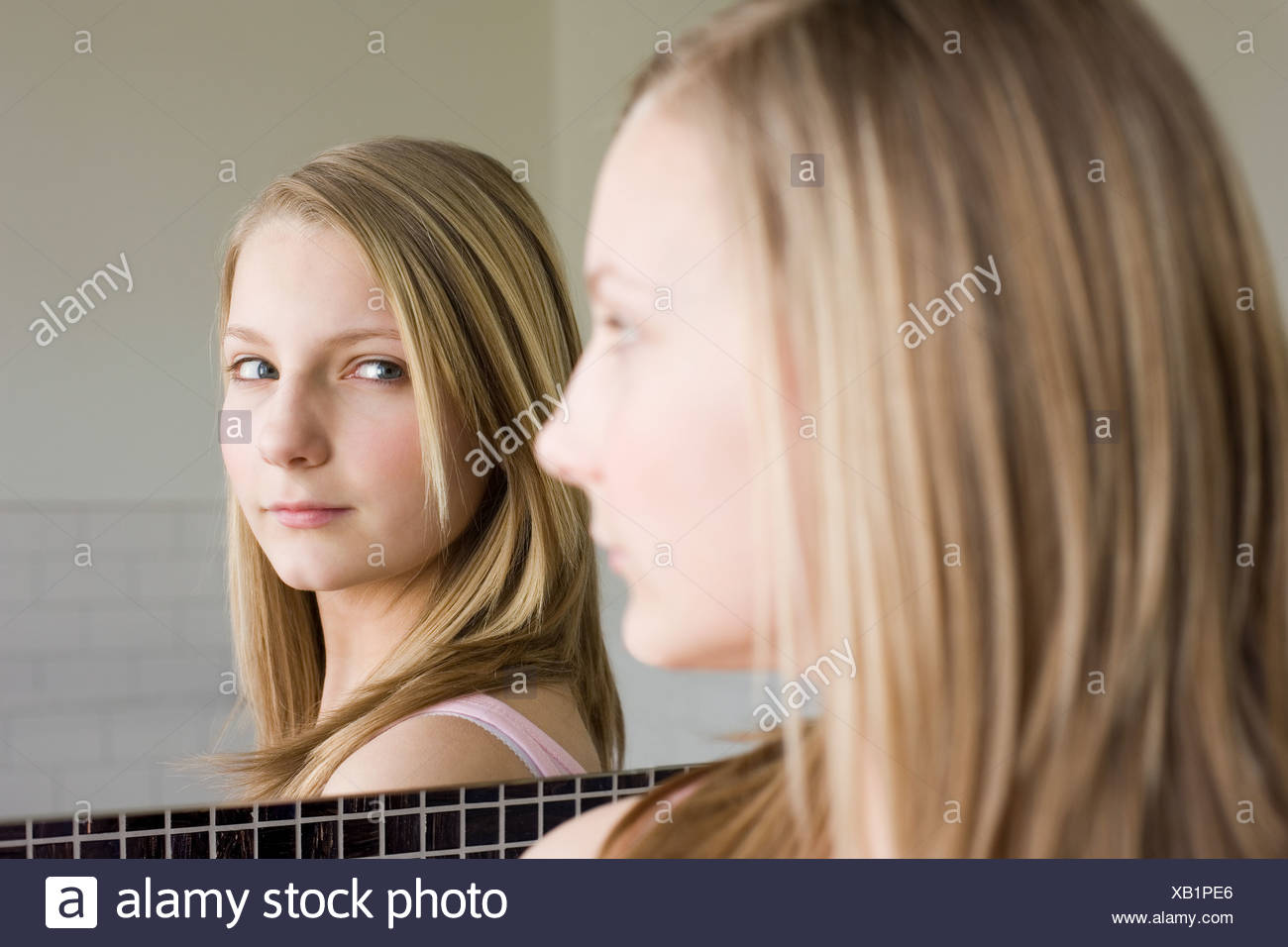 Girl In Mirror High Resolution Stock Photography and Images - Alamy