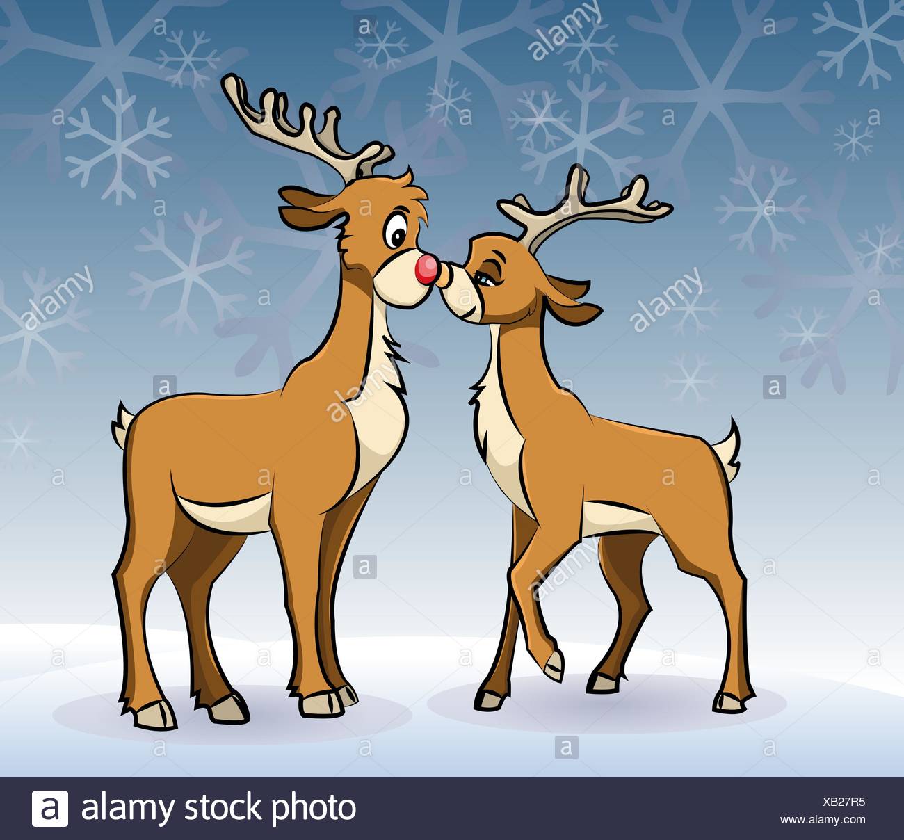 Christmas Reindeer Love Kiss High Resolution Stock Photography and ...