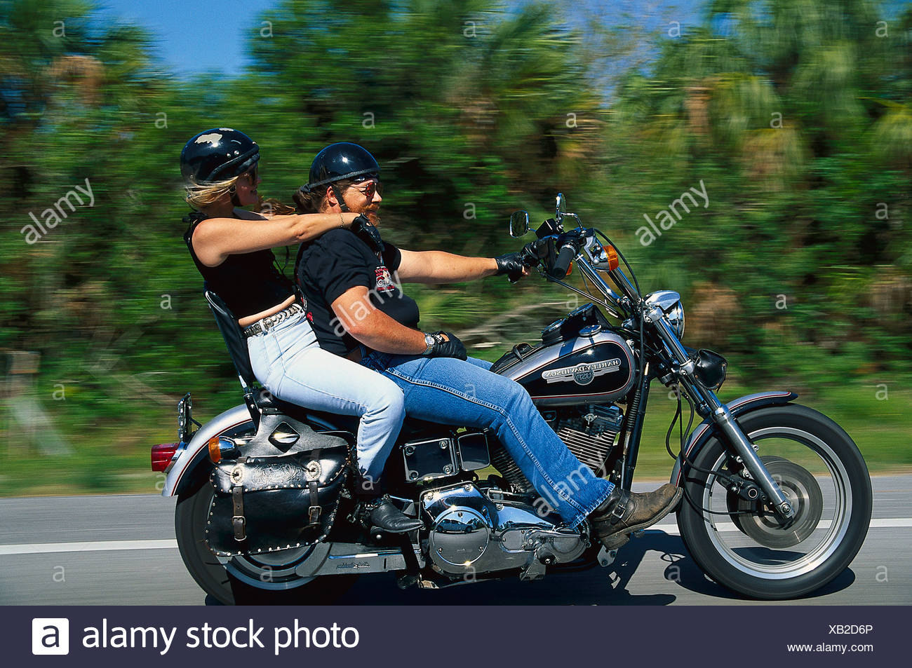 Biker Couple On Harley Davidson High Resolution Stock Photography and ...
