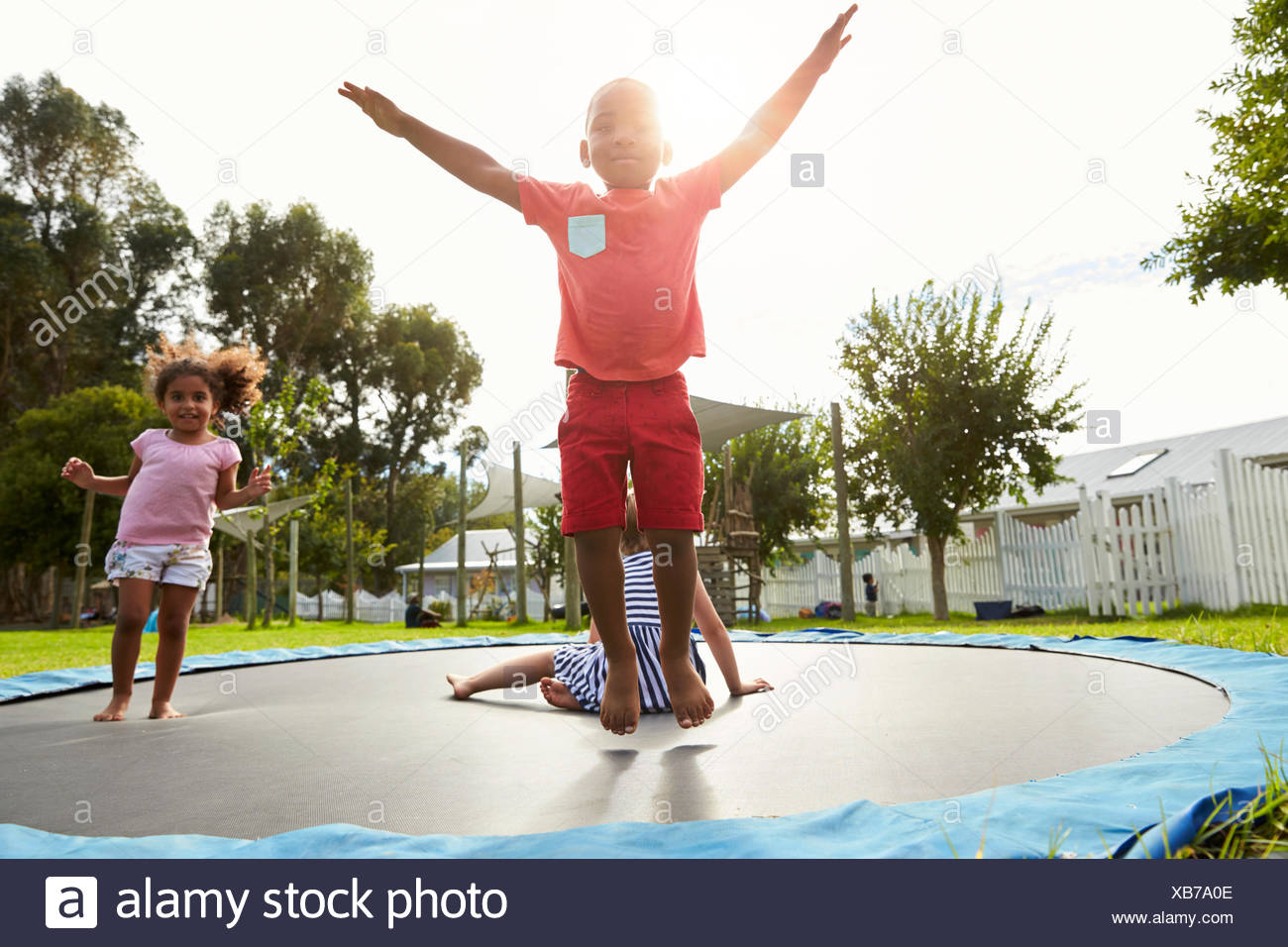 Children And Trampoline Group High Resolution Stock Photography and ...