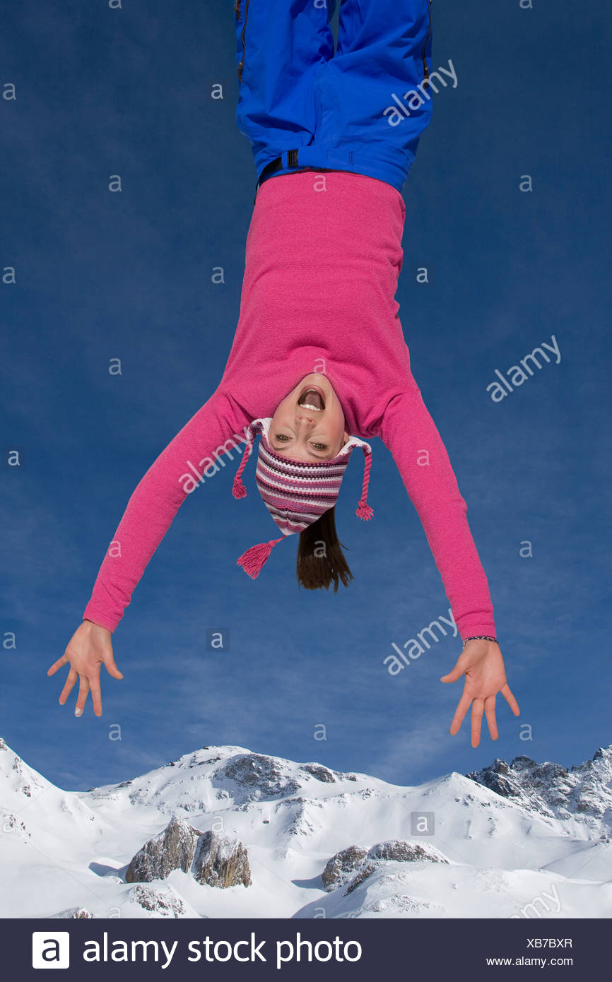 Young Woman Hanging Upside Down Stock Photos & Young Woman Hanging ...