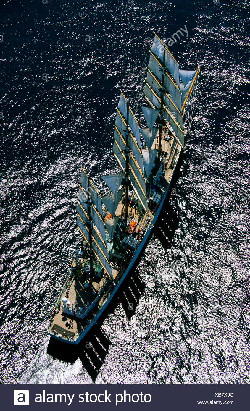 Three Masted Ship Square Rig Stock Photos & Three Masted Ship Square ...