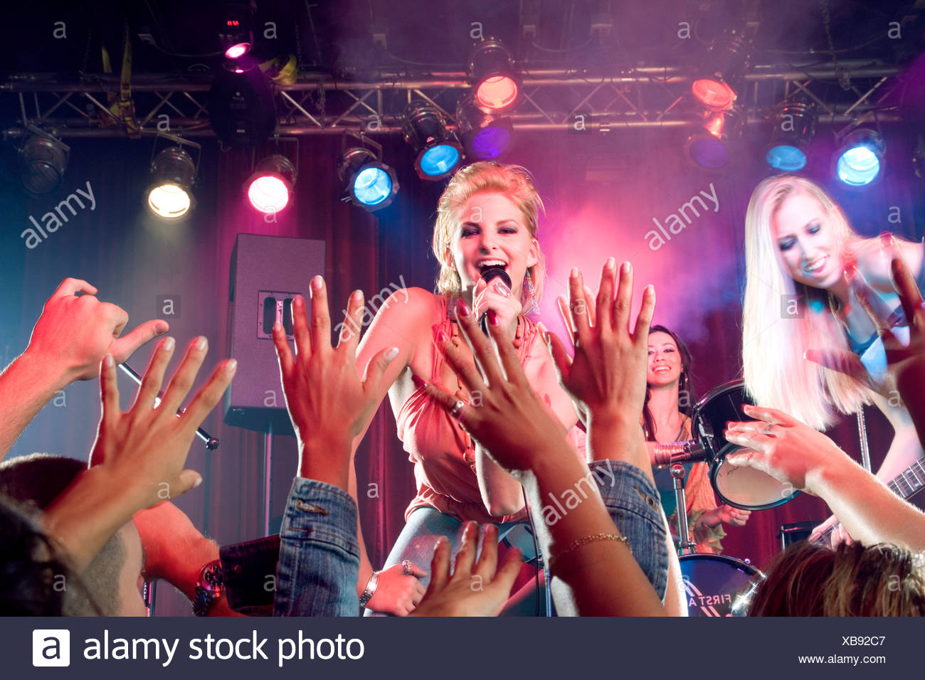 Screaming Female Fans Of The Pop Group Stock Photos & Screaming Female ...