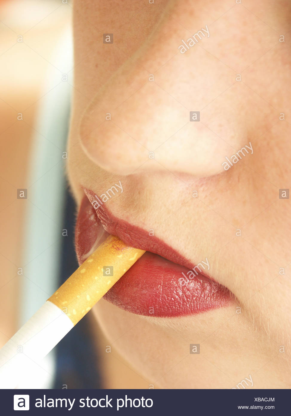 Woman Lipstick Smoking Stock Photos & Woman Lipstick Smoking Stock ...