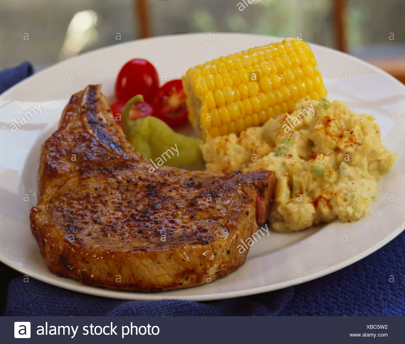 pork chops and corn on the cob