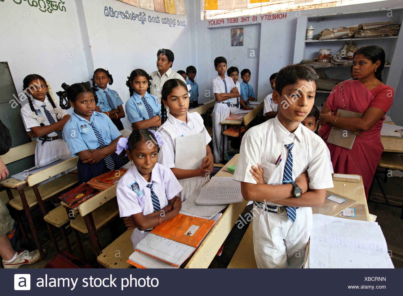 School Children And Teacher India High Resolution Stock Photography and ...