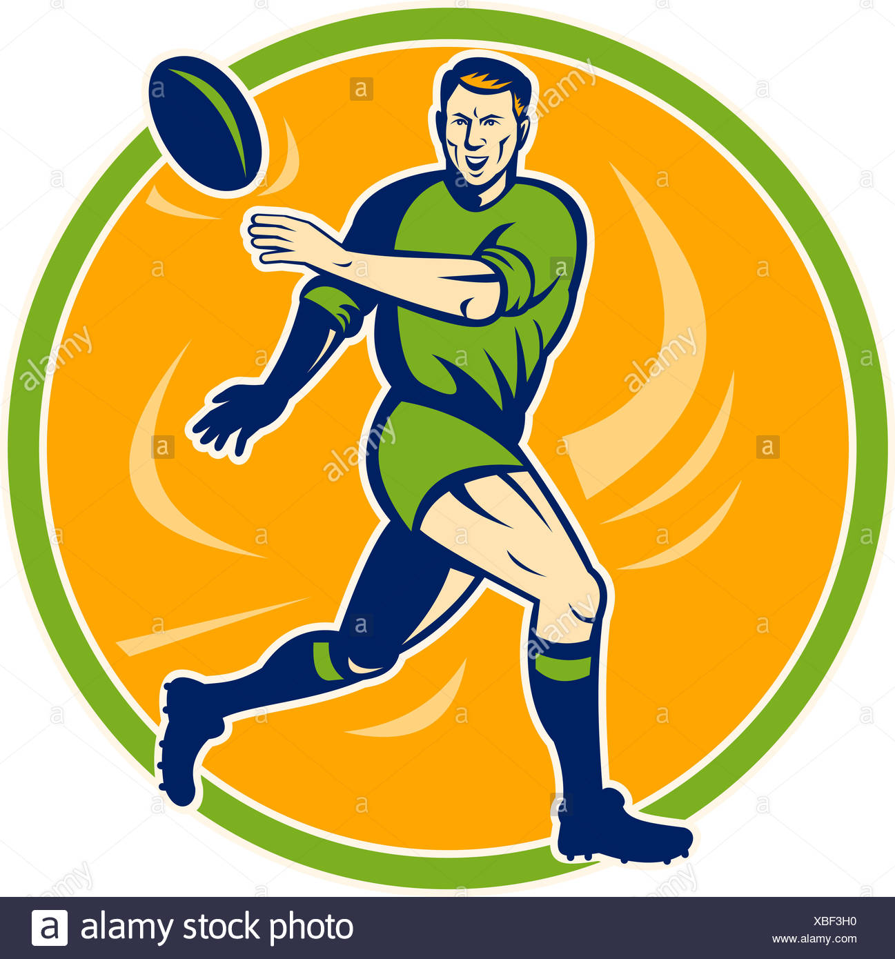 Throwing Football Cartoon High Resolution Stock Photography and Images ...