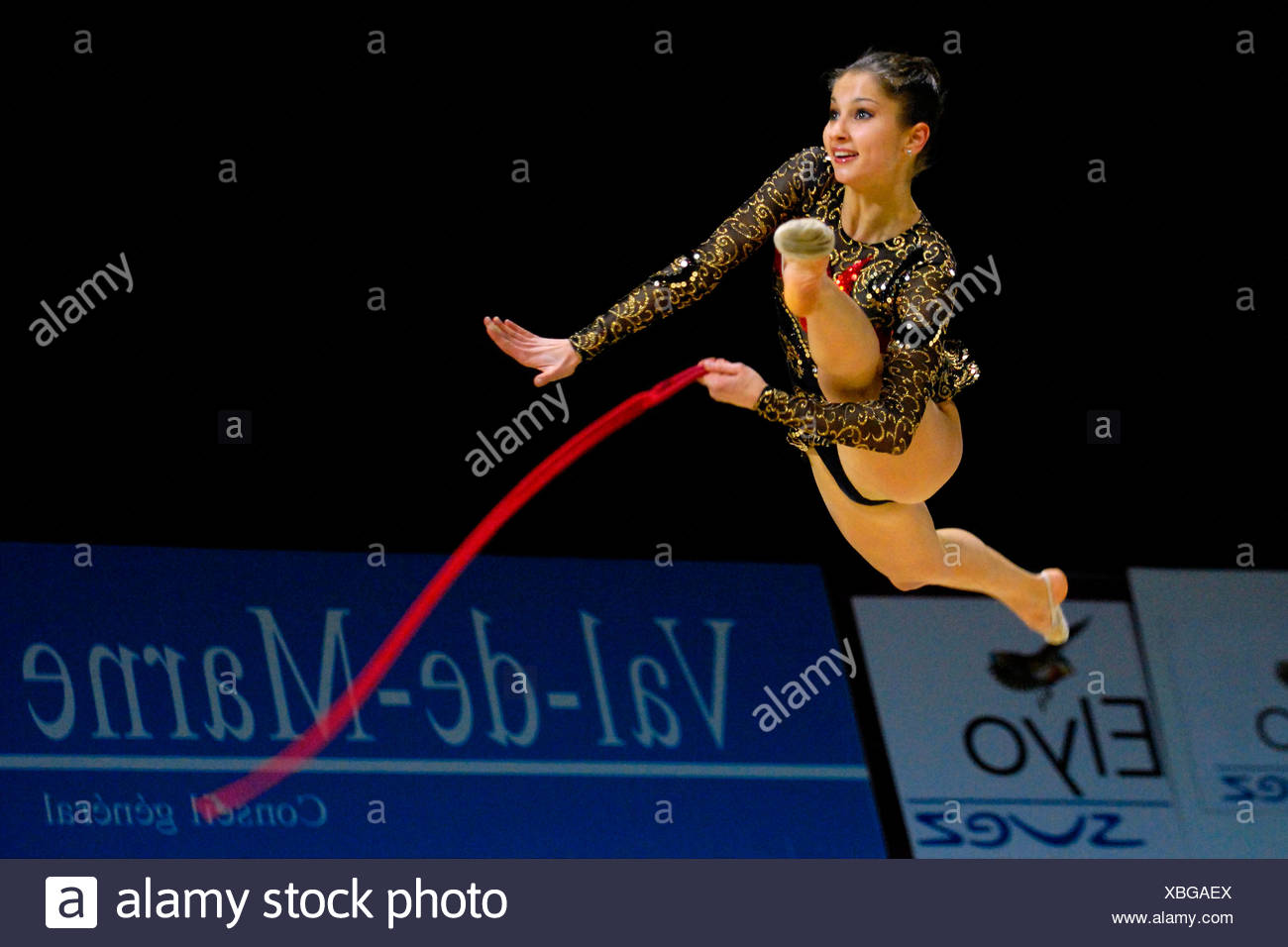 Woman Doing Rhythmic Gymnastics Rope High Resolution Stock Photography ...