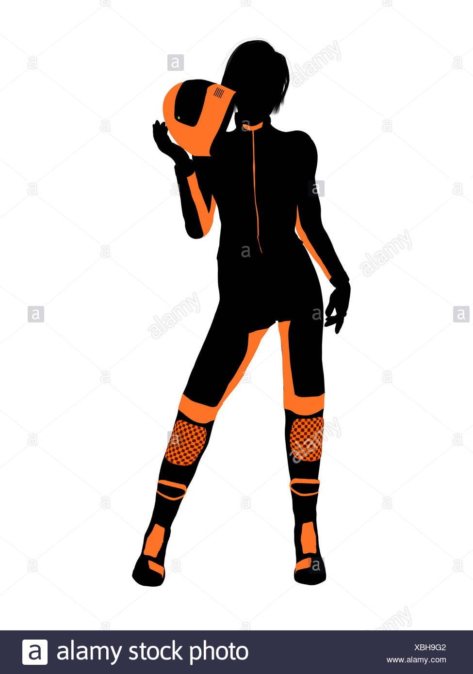 Woman Motorcycle Silhouette High Resolution Stock Photography and ...