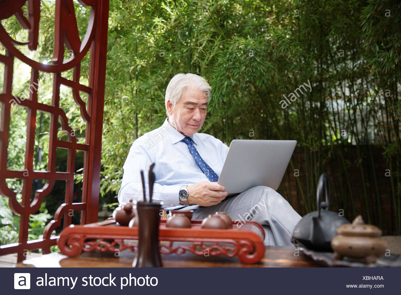 Indian Asian Old Man Using Computer High Resolution Stock Photography ...
