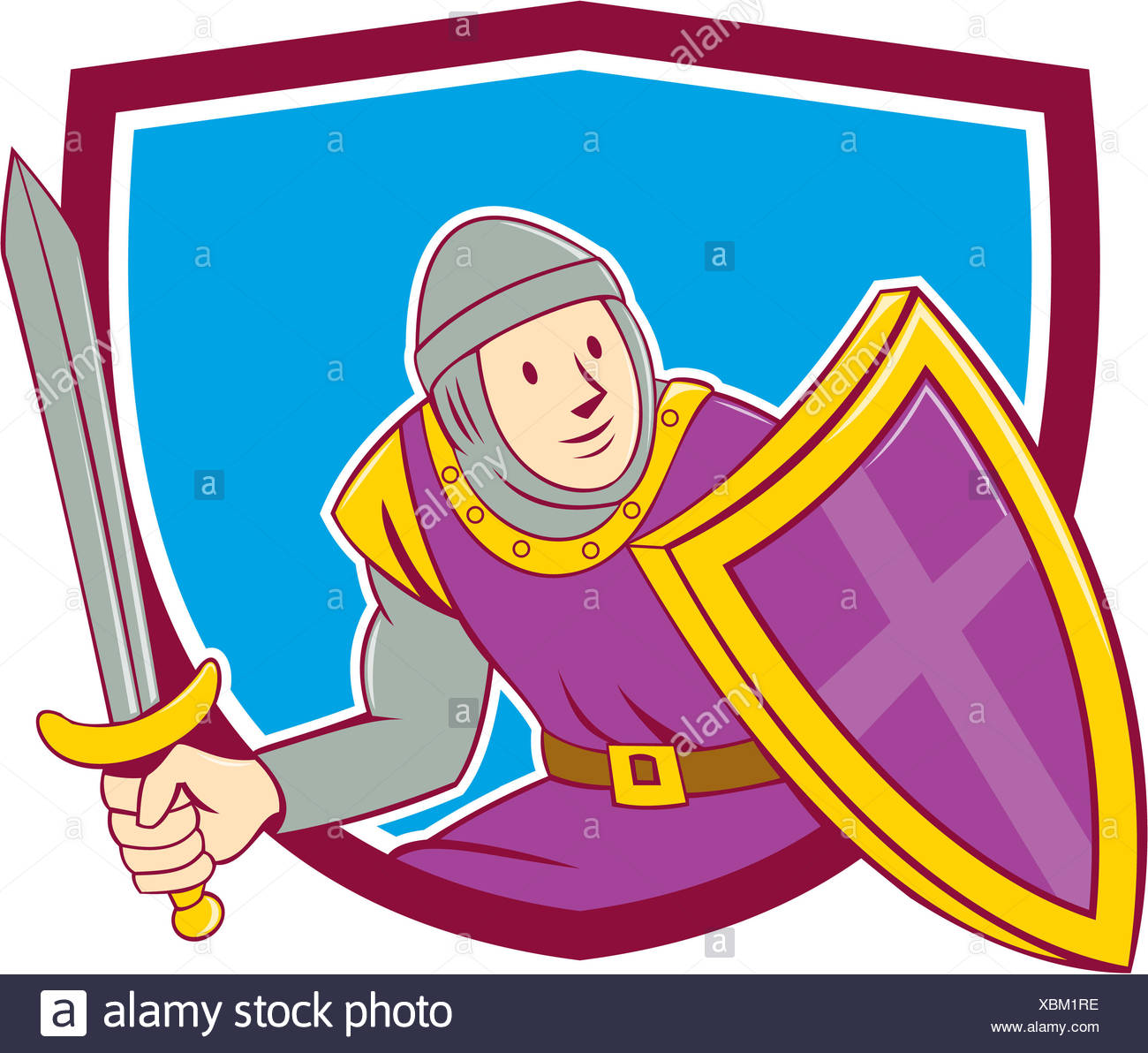 Medieval Knight Shield Sword Cartoon High Resolution Stock Photography ...